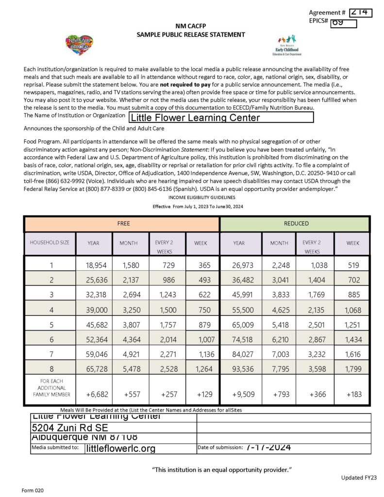 FAQs - Little Flower Learning Center